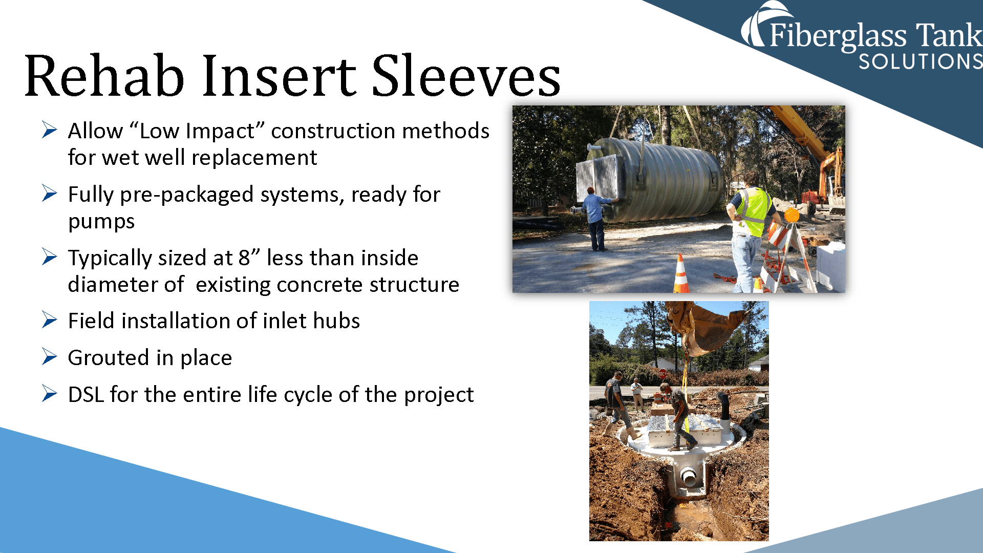 Wet Wells & Rehabilitation Inserts → Fiberglass Tank Solutions