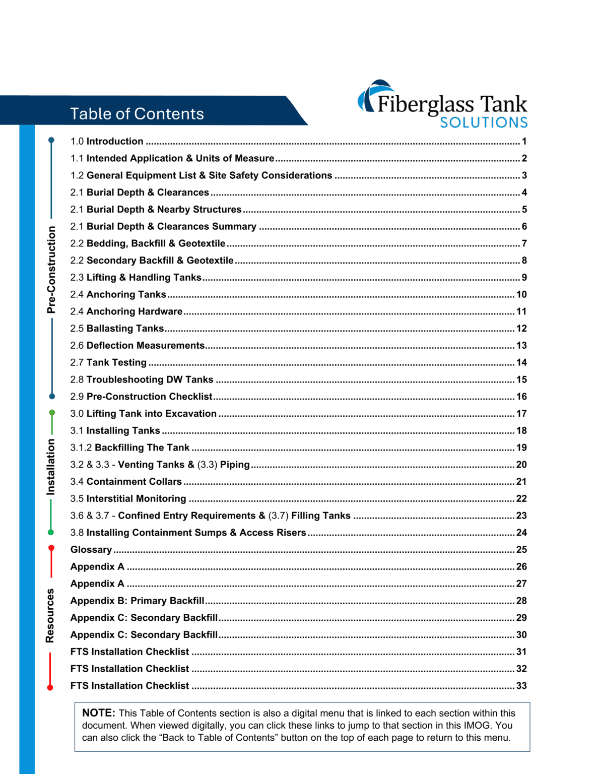Underground Horizontal Tank Installation Guidelines (IMOG)