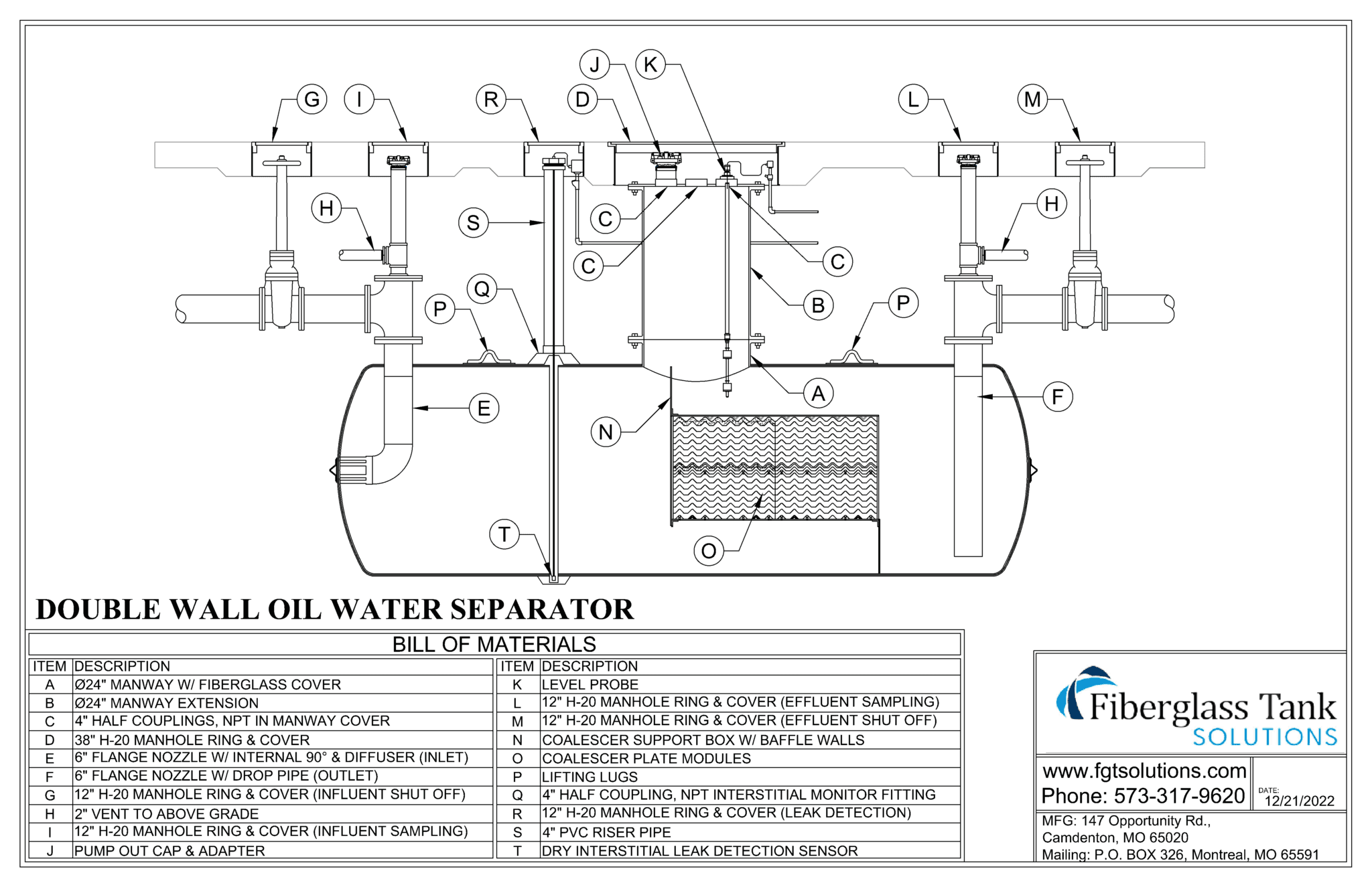 Double Wall Oil Water Separator Tank - Typical Application drawing ...
