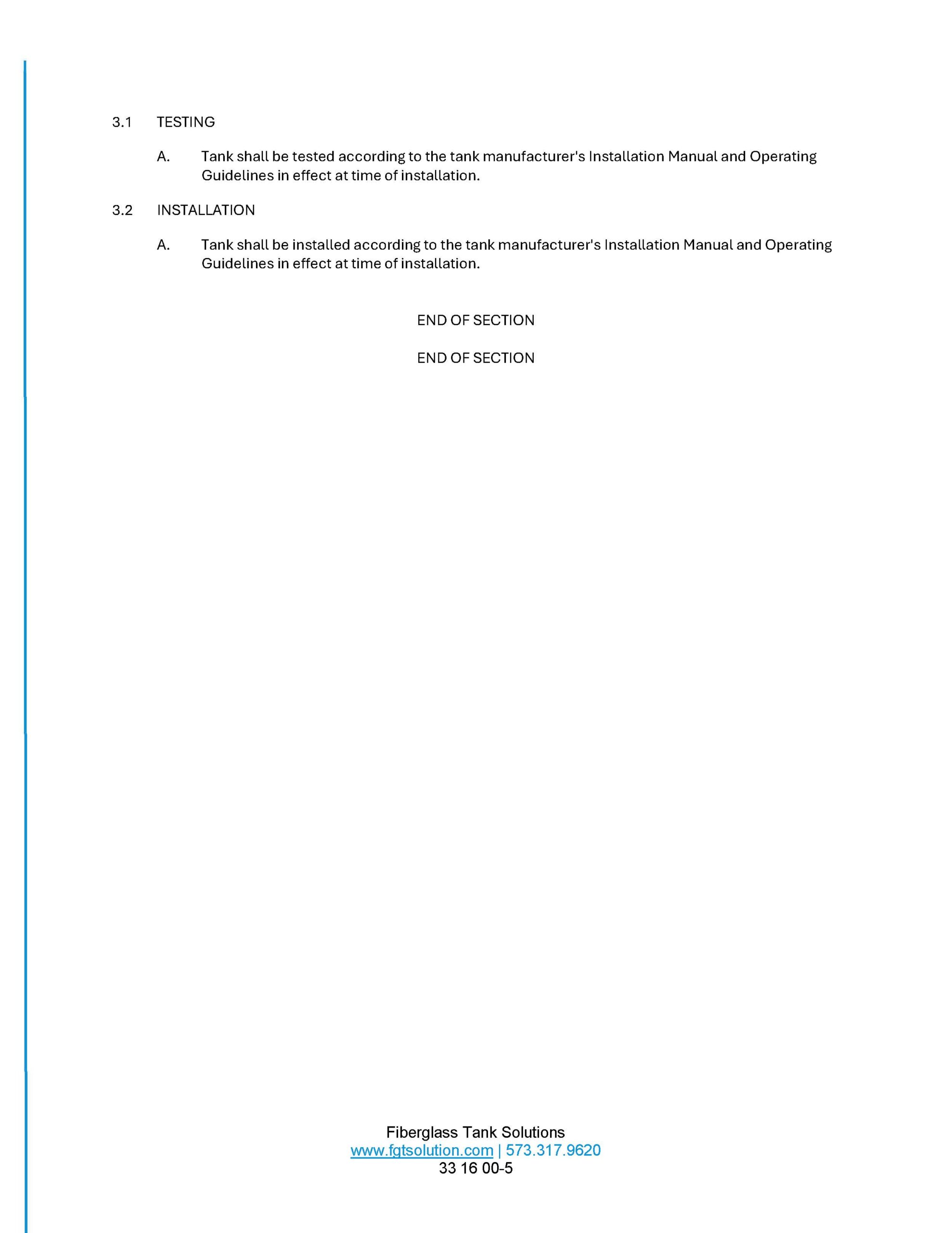 Pipeline Sump Tanks Specifications - Fiberglass Tank Solutions