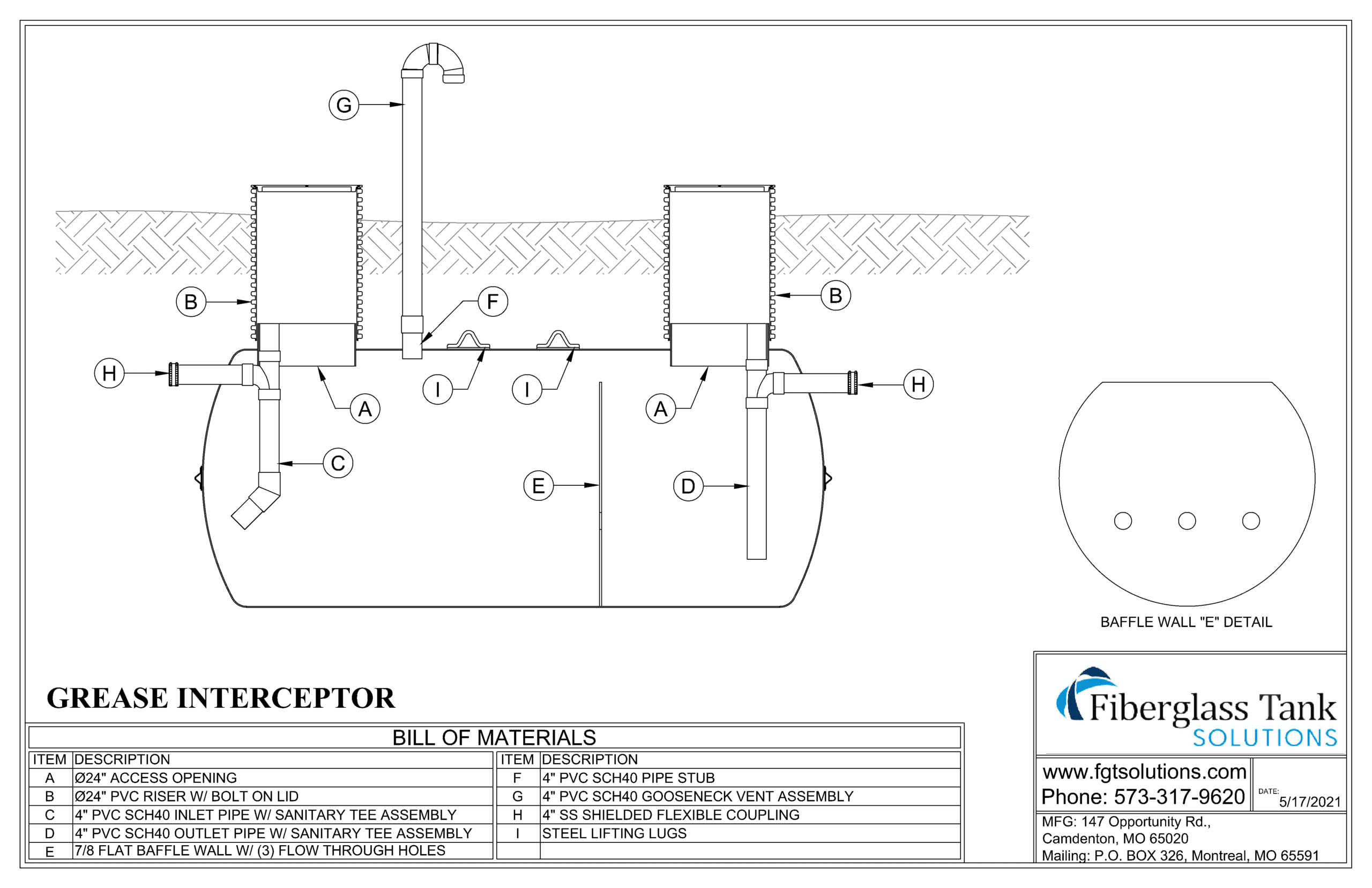 Grease Interceptor - Typical Application - Fiberglass Tank Solutions
