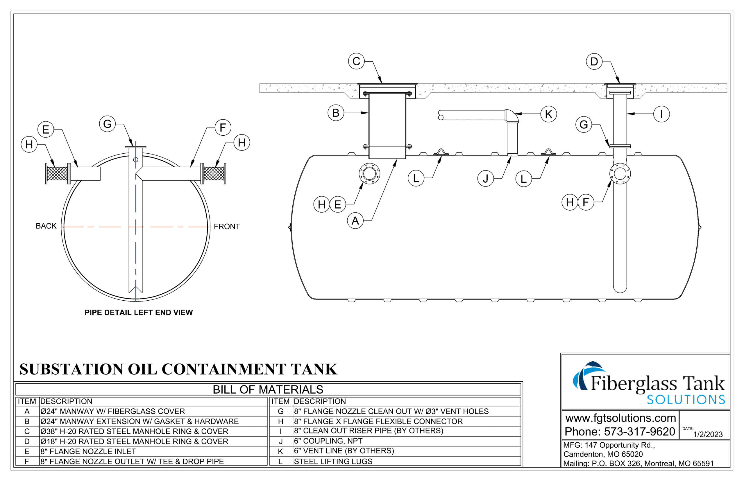 Substation Oil Containment Tank - Typical Application Drawing ...