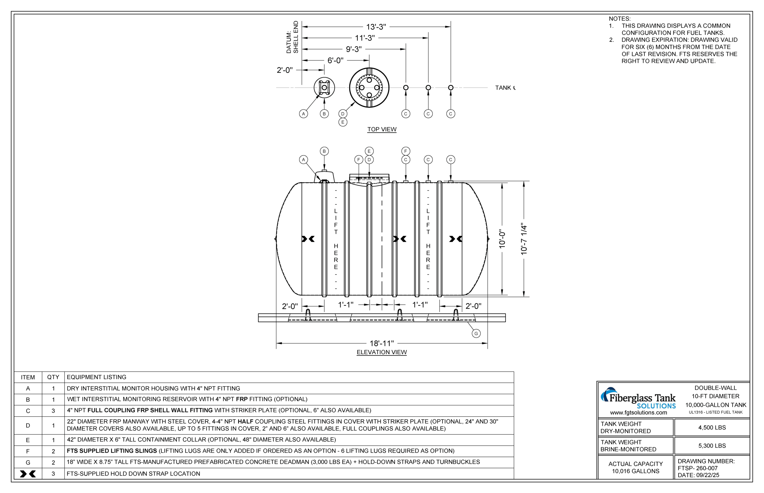 10ft x 10,000-Gallon Petroleum Storage Tank - Fiberglass Tank Solutions