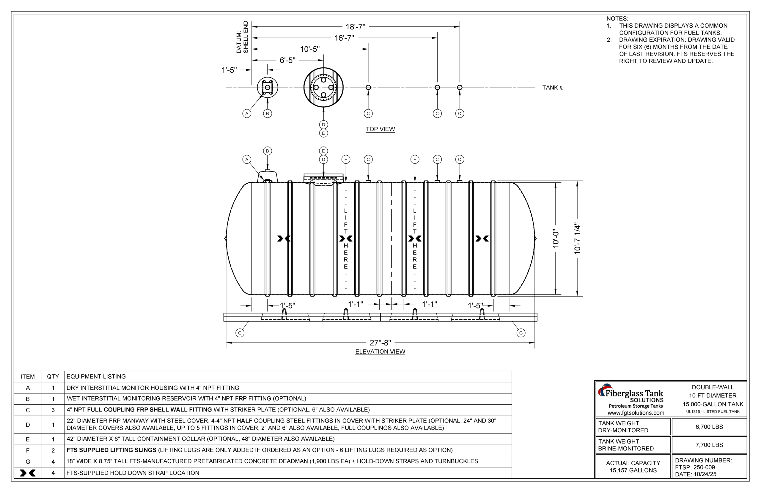 10ft x 15,000-Gallon Petroleum Storage Tank - Fiberglass Tank Solutions