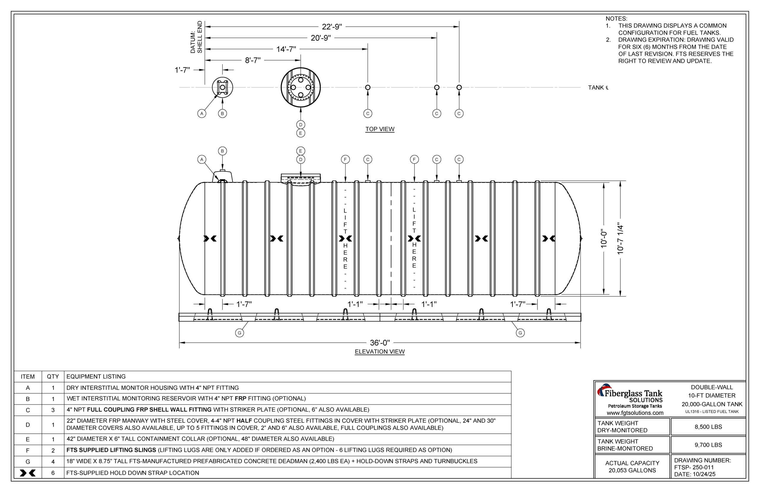 10ft x 20,000-Gallon Petroleum Storage Tank - Fiberglass Tank Solutions