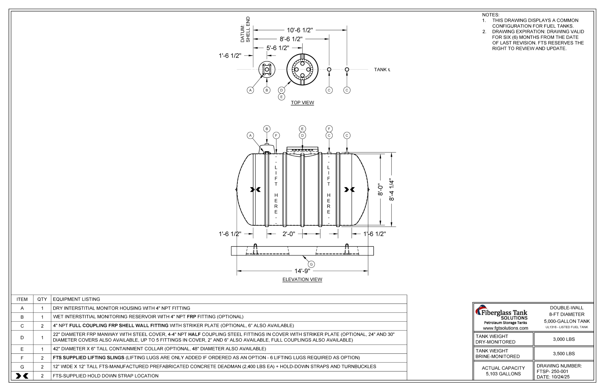 8ft x 5,000-Gal Petroleum Storage Tank - Fiberglass Tank Solutions